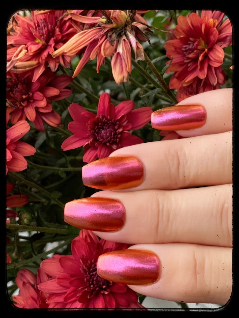 RASPBERRY SORBET Rose Gold Nail Polish Pink Nail Polish - Etsy