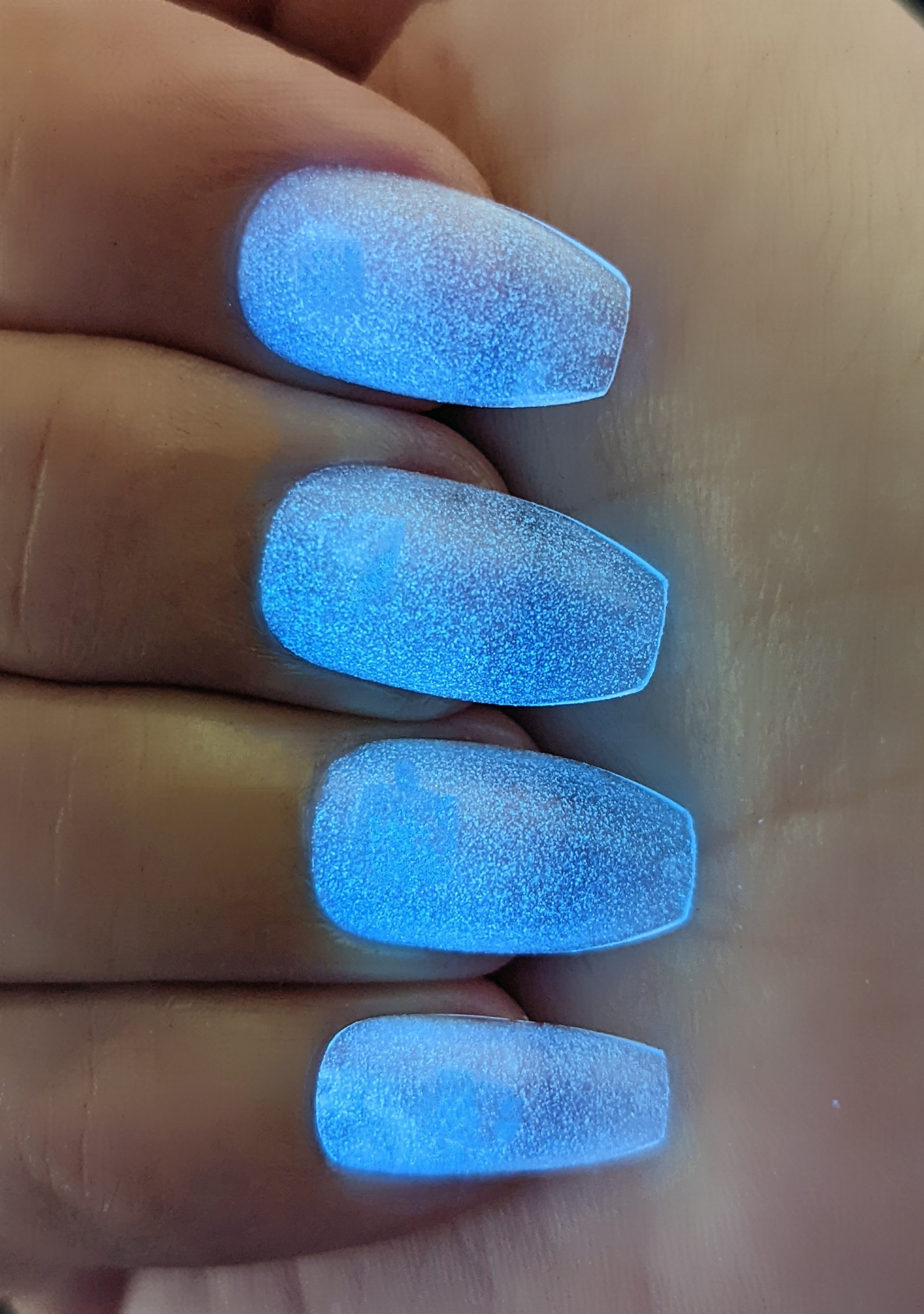 Night Blues Blue Glow In The Dark Nail Polish Bright Blue Etsy