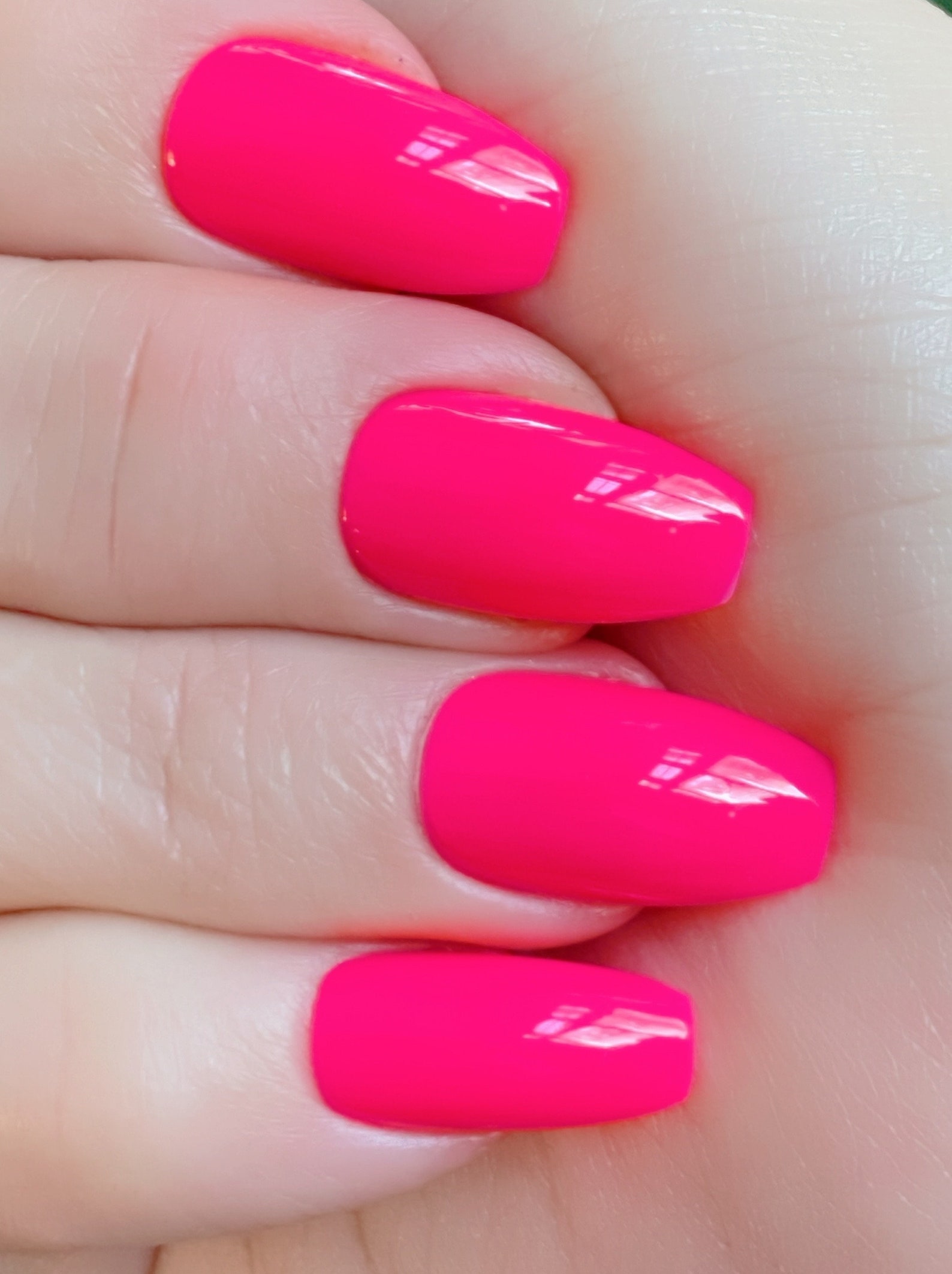 Summer Lovin Neon Pink Nail Polish Bright Pink Polish - Etsy