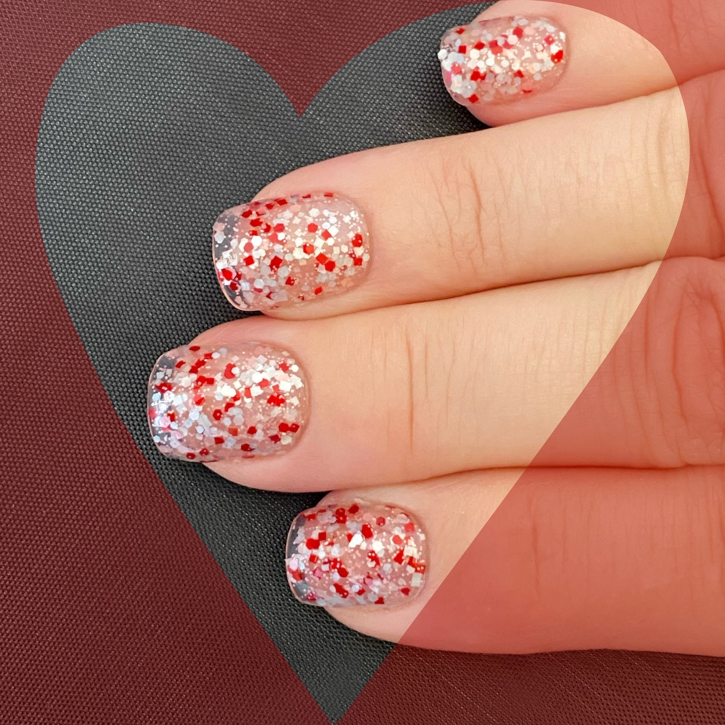 Red Glitter Nail Polish Speckle Red Holographic Polish: | Etsy