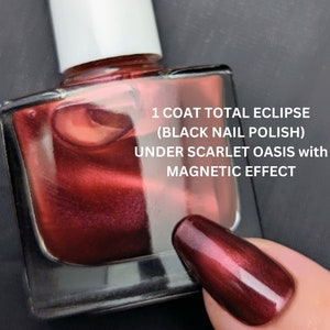SCARLET OASIS Red Nail Polish, Magnetic Polish, Color Shifting Metallic ...