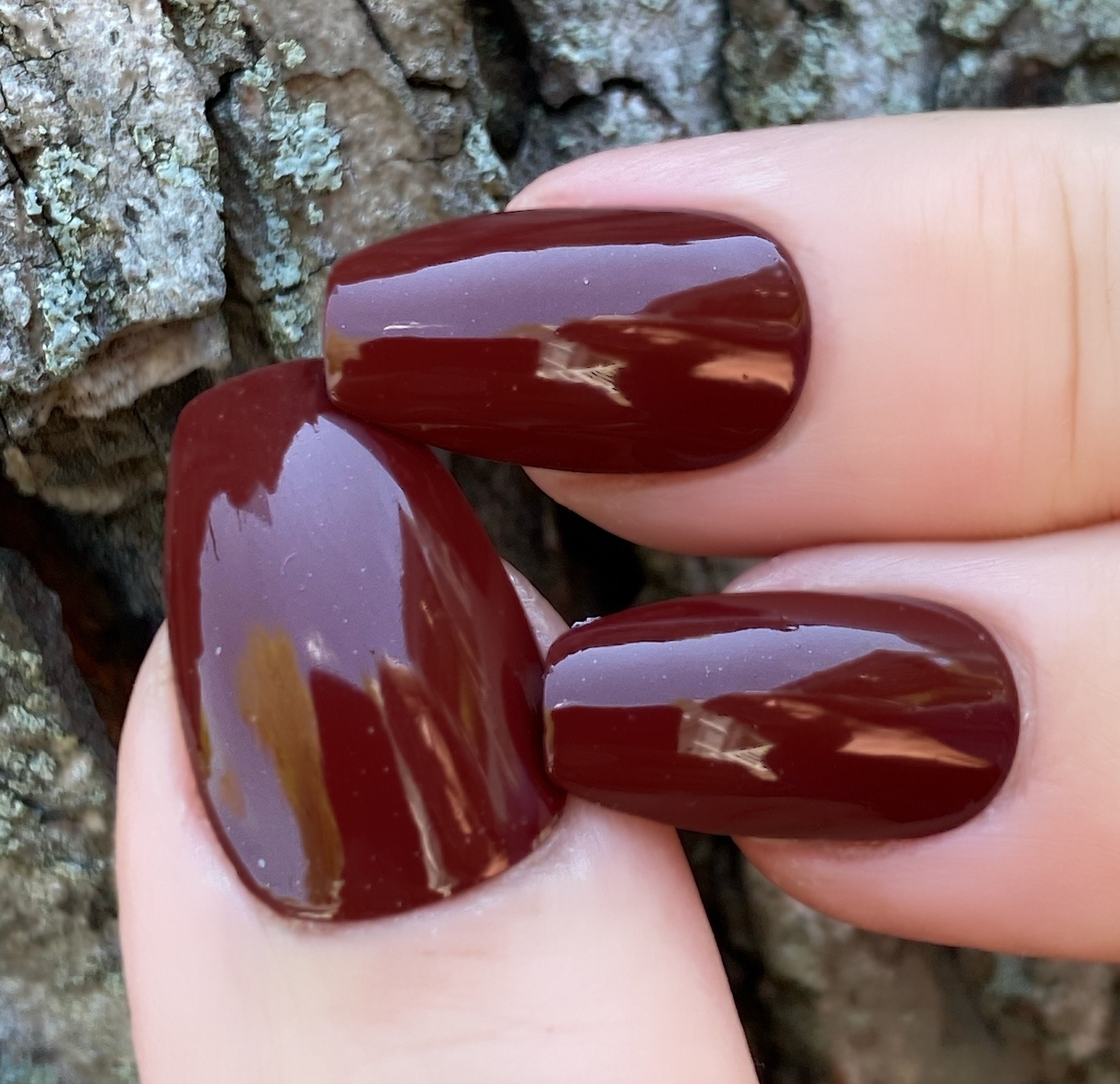 Autumn Brown Red Polish Dark Brown Nail Polish Fall Nails - Etsy Canada
