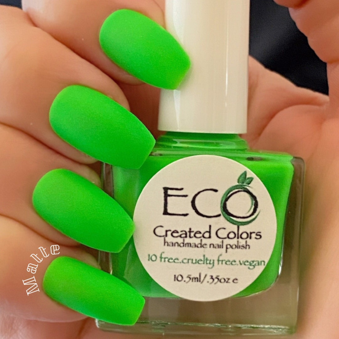 Riddler - Matte Nail Polish, Green Matte Polish, Neon Green Polish ...