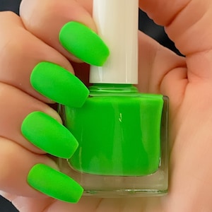 Riddler - Matte Nail Polish, Green Matte Polish, Neon Green Polish ...