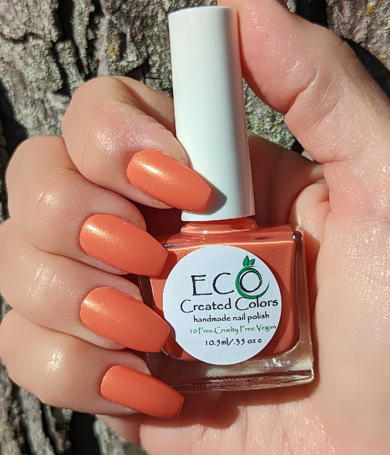 Orange Shimmer Nail Polish Orange With Gold Shimmer : Orange - Etsy