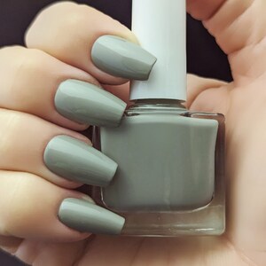 SHY Green Light Green/gray Nail Polish, Winter Polish, Sage Green - Etsy