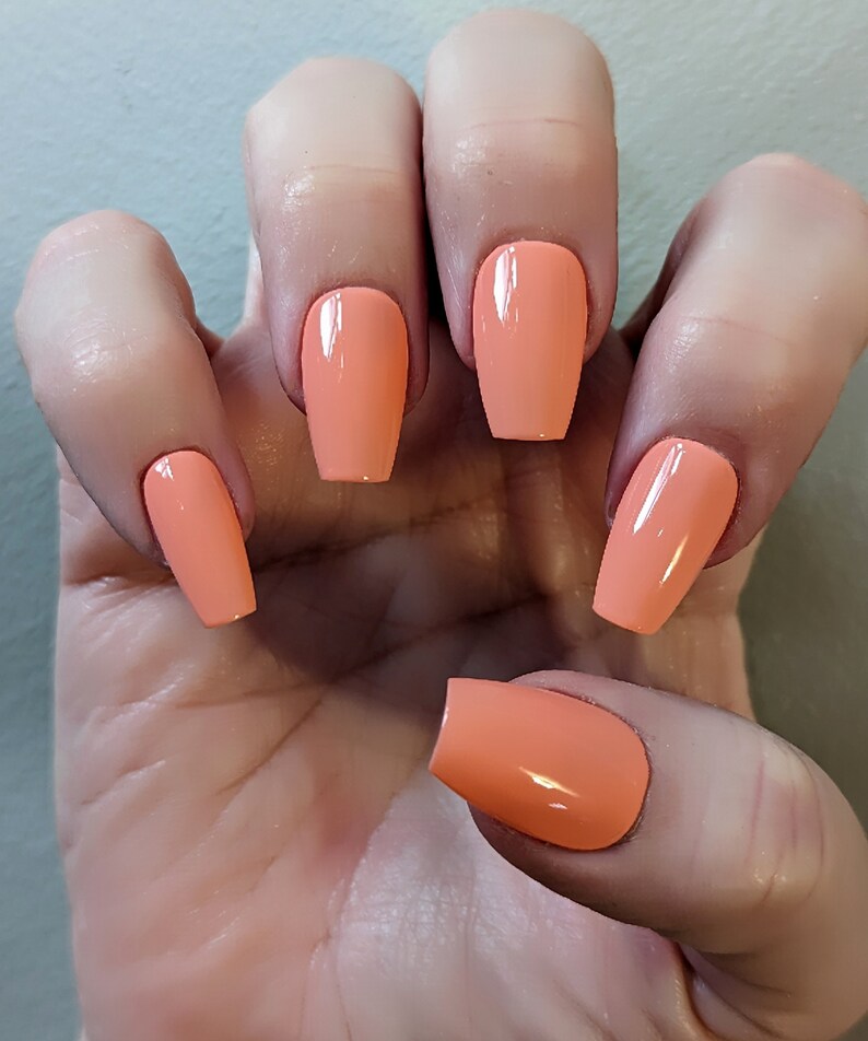 CORAL LICIOUS Orange Peach Coral Nail Polish / Natural - Etsy
