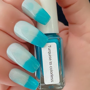 Pacific Sky - Blue Thermal Color Changing Nail Polish, Turquoise to ...