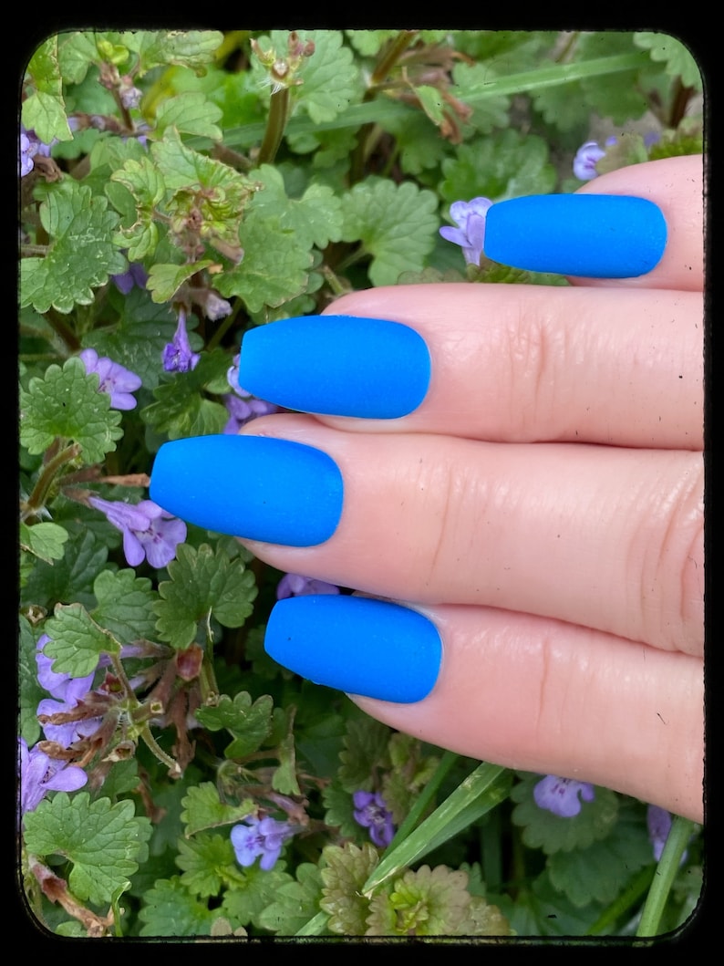 Blue Suede, Matte Neon Blue Nail Polish: Vegan, Cruelty-free - Etsy