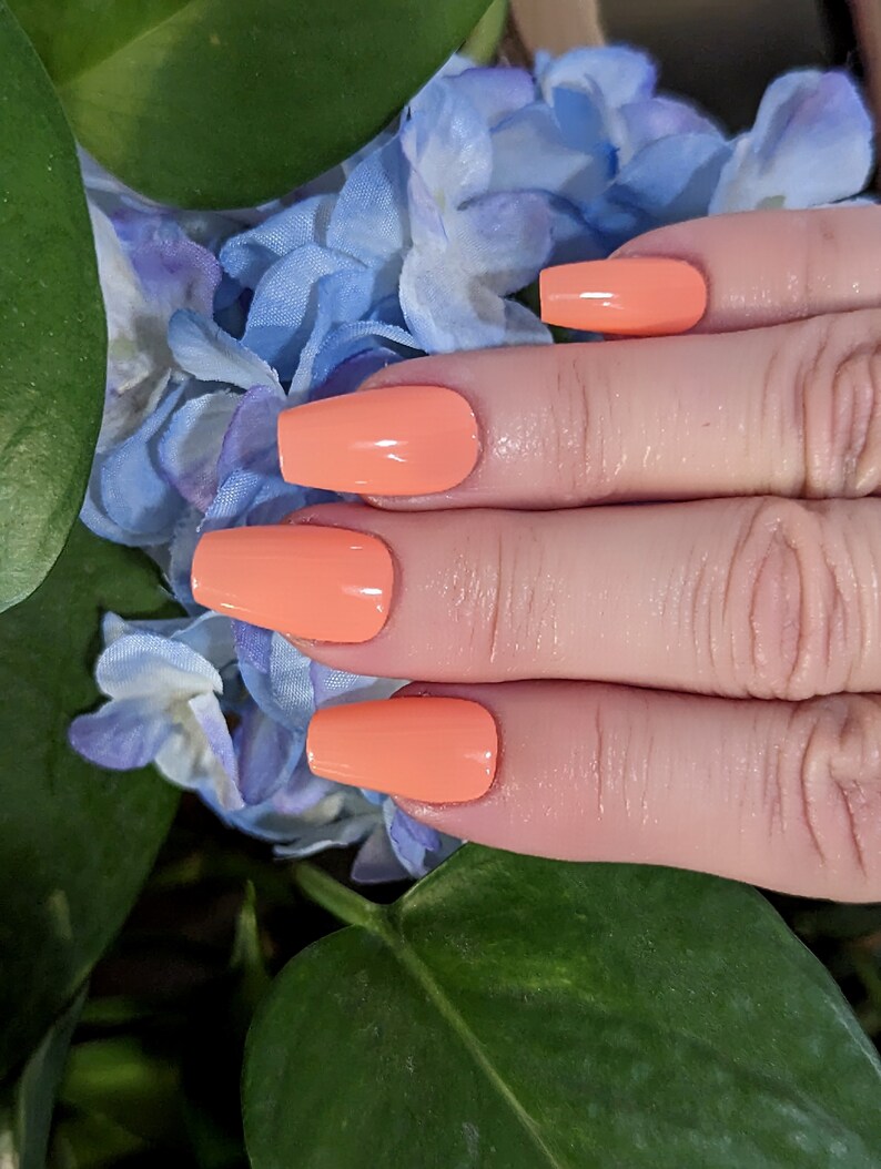 CORAL LICIOUS Orange Peach Coral Nail Polish / Natural - Etsy
