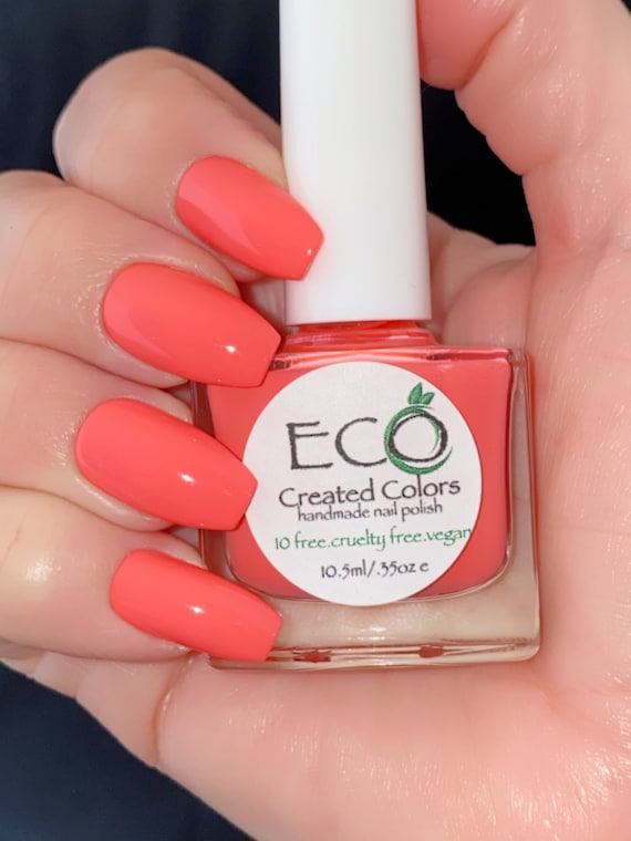 Peach-nik Coral/orange/pink Nail Polish 10 Free Polish - Etsy
