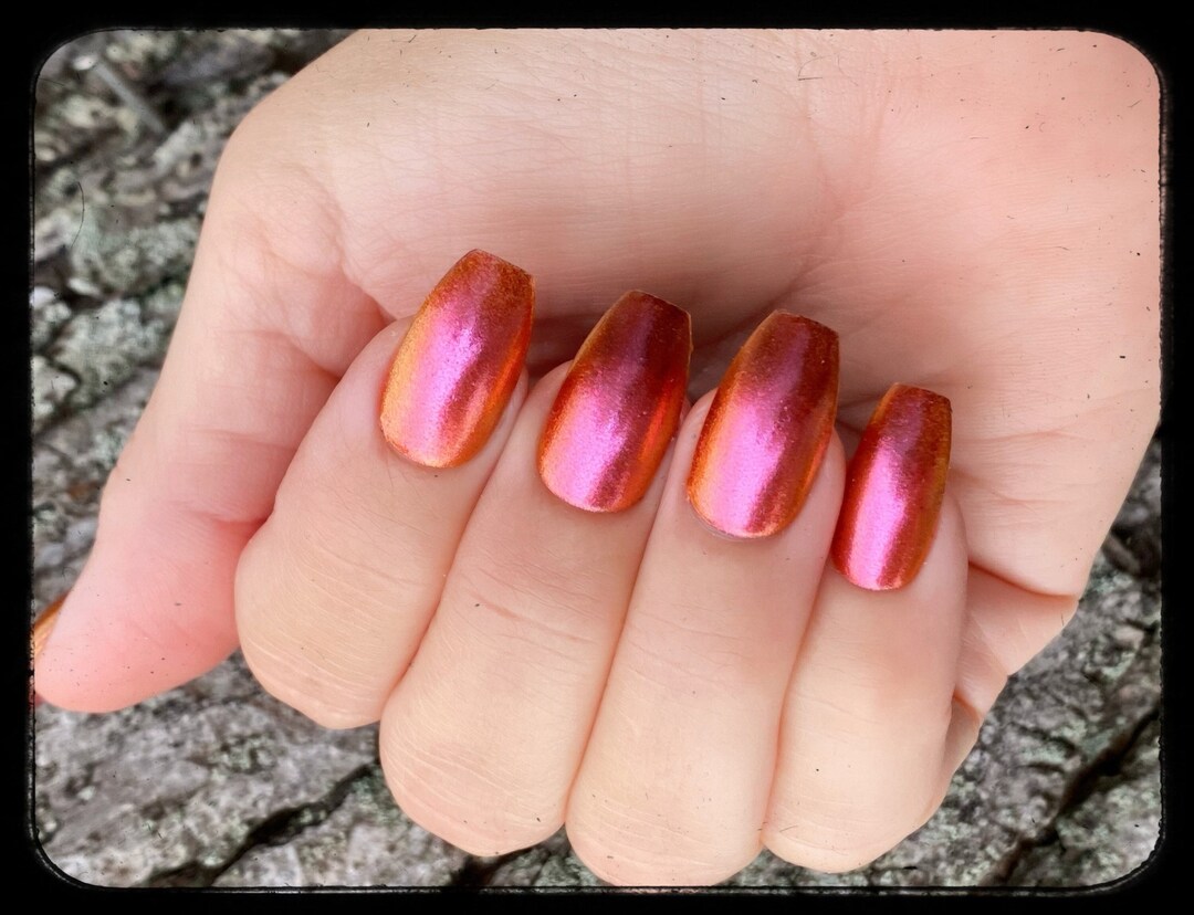 Raspberry Sorbet - Rose Gold Nail Polish, Vegan, Color Shifting Polish ...