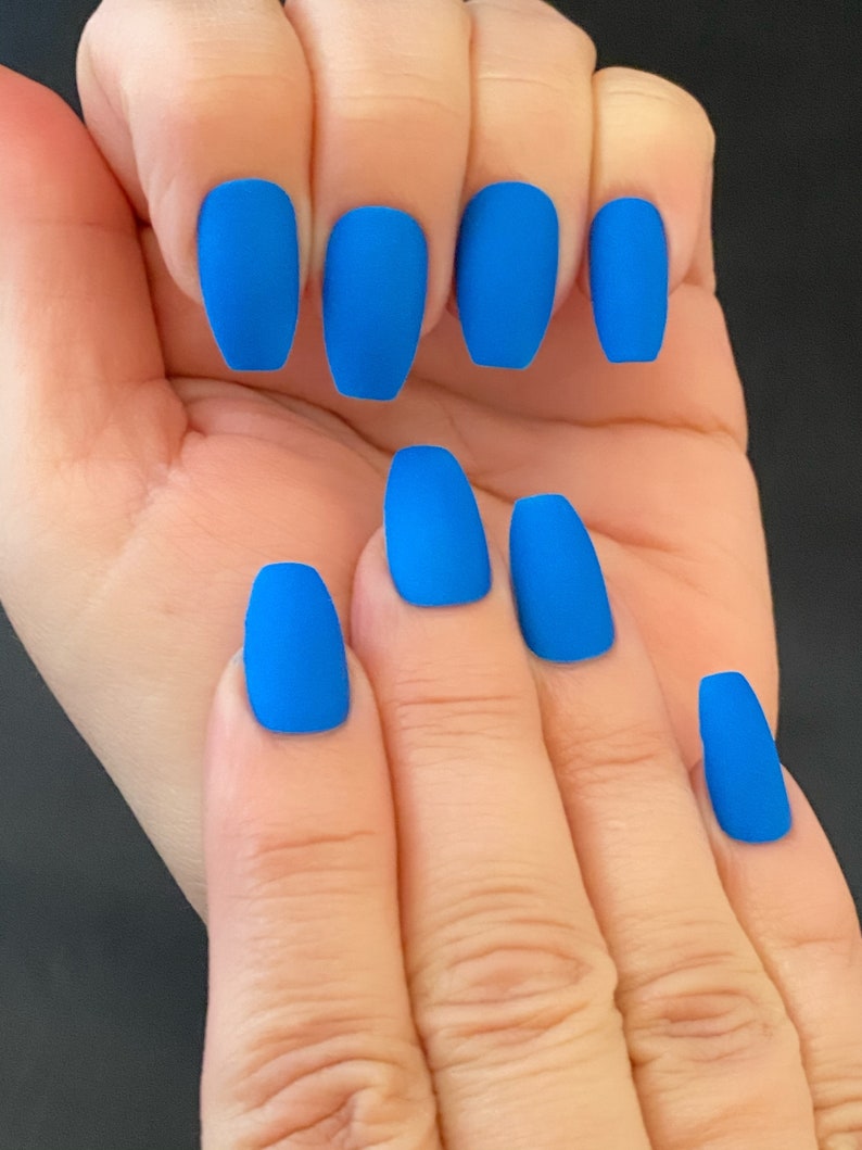 Matte Blue Nail Polish Blue Polish Matte Cream Nail Polish : - Etsy