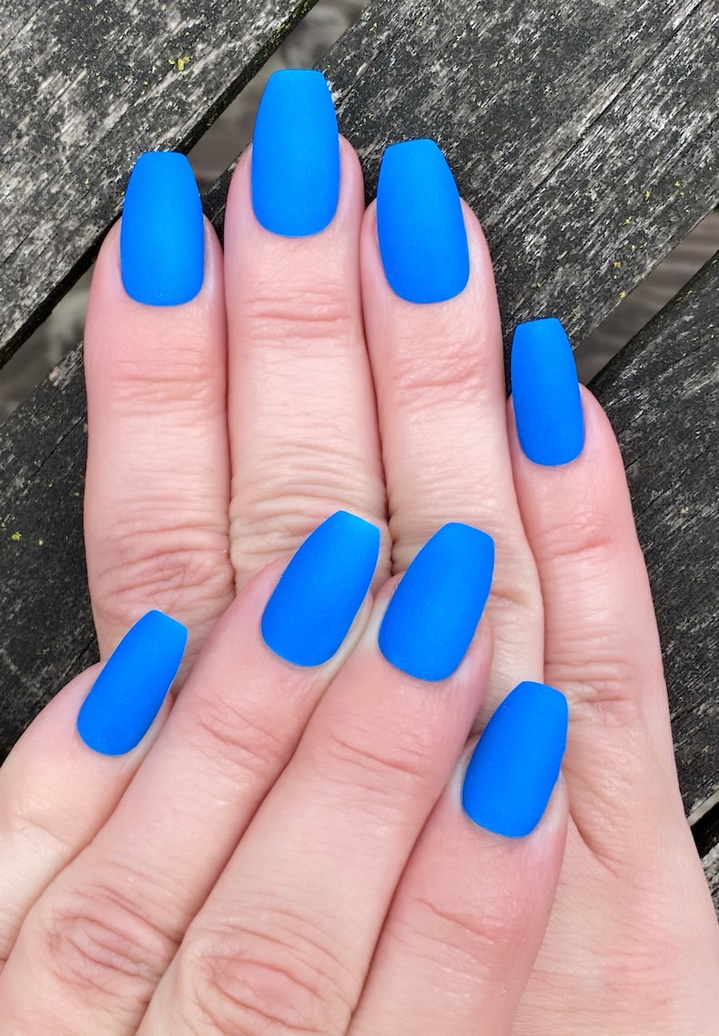 Blue Suede, Matte Neon Blue Nail Polish: Vegan, Cruelty-free - Etsy