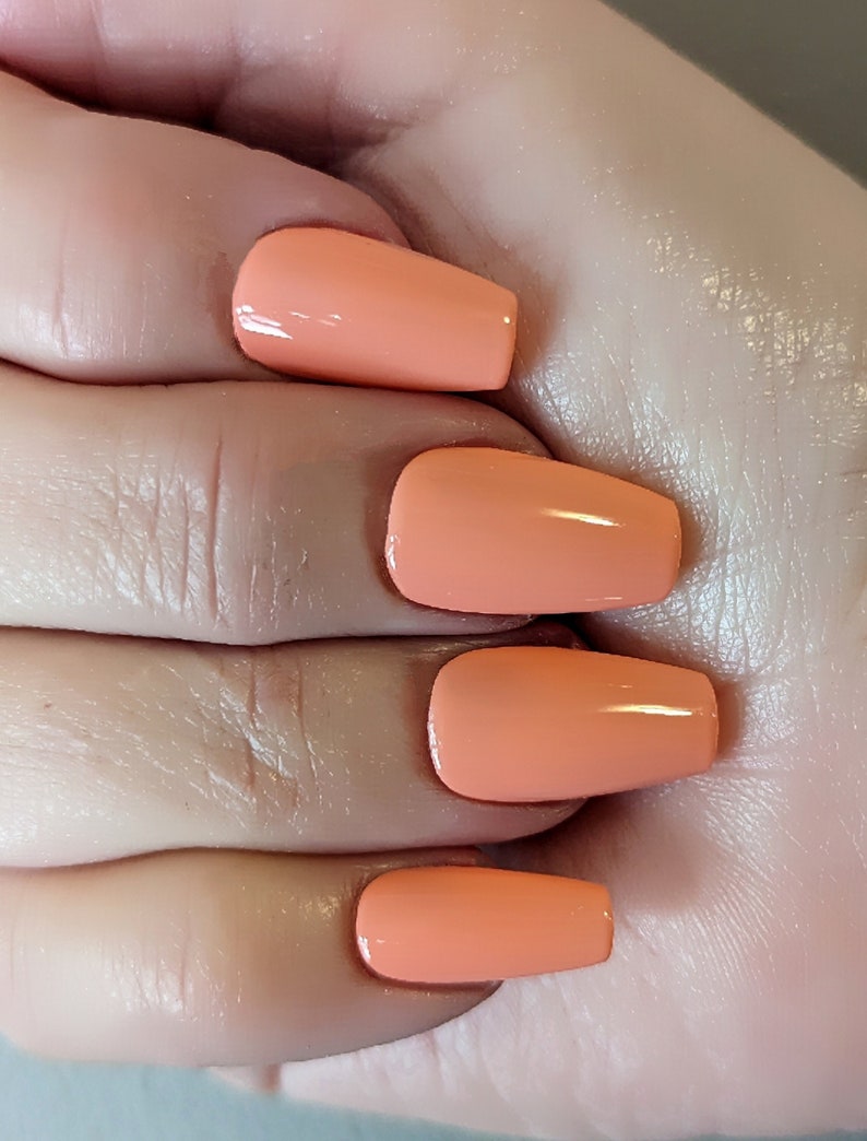 CORAL LICIOUS Orange Peach Coral Nail Polish / Natural - Etsy