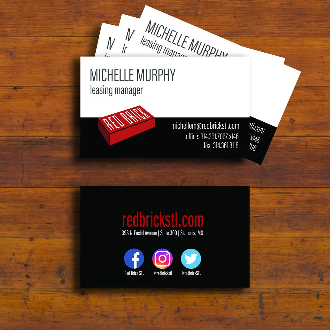 Red and Black Business Card PDF - Etsy