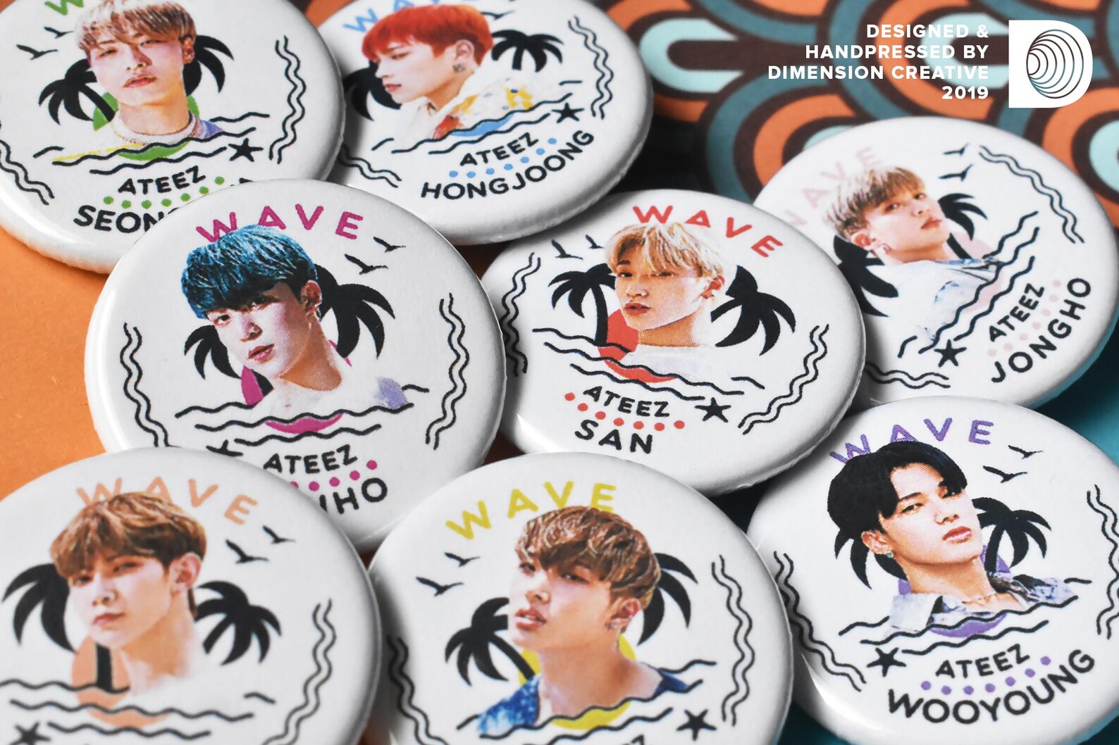 ATEEZ Wave Pinback Button Badges (1.25in / 3.17cm) – Hongjoong, Yeosang ...