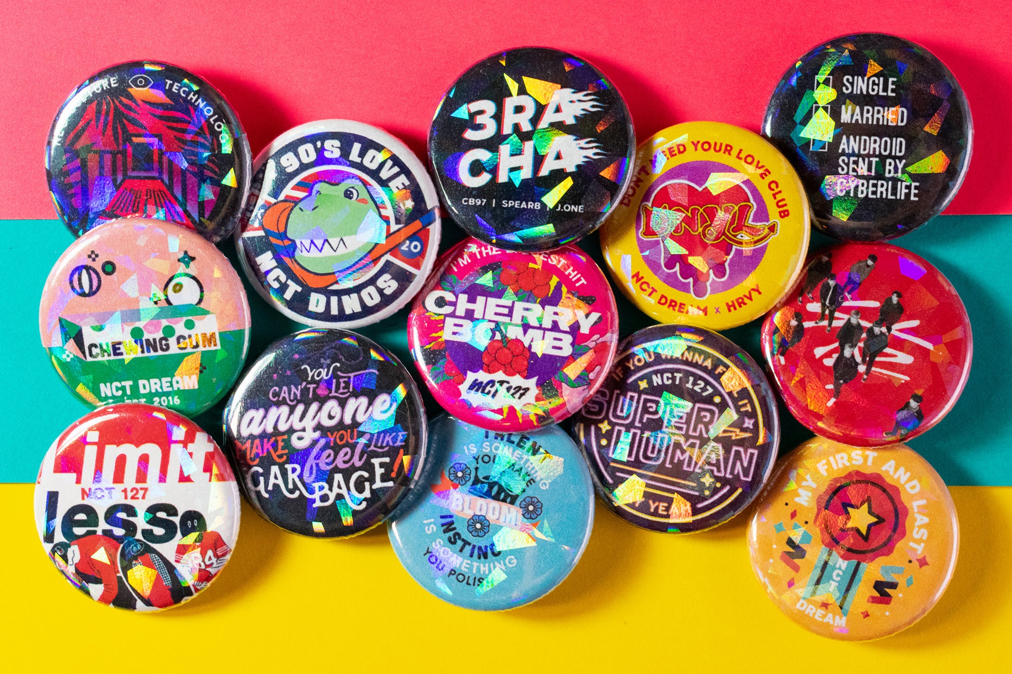 Holographic Buttons 1.25 Mix and Match / Choose Your | Etsy