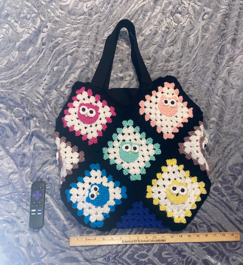 Crochet Owl Granny Square Tote - Etsy