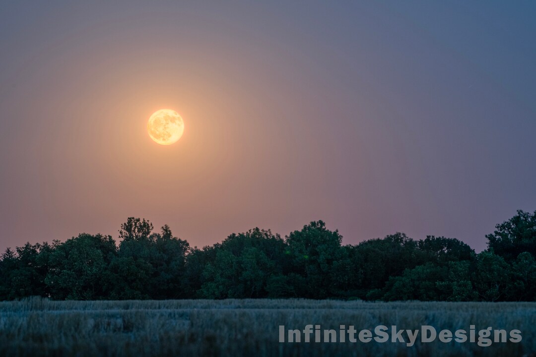 Strawberry Moon Field 2024, High-res Image Digital Download, Moon ...