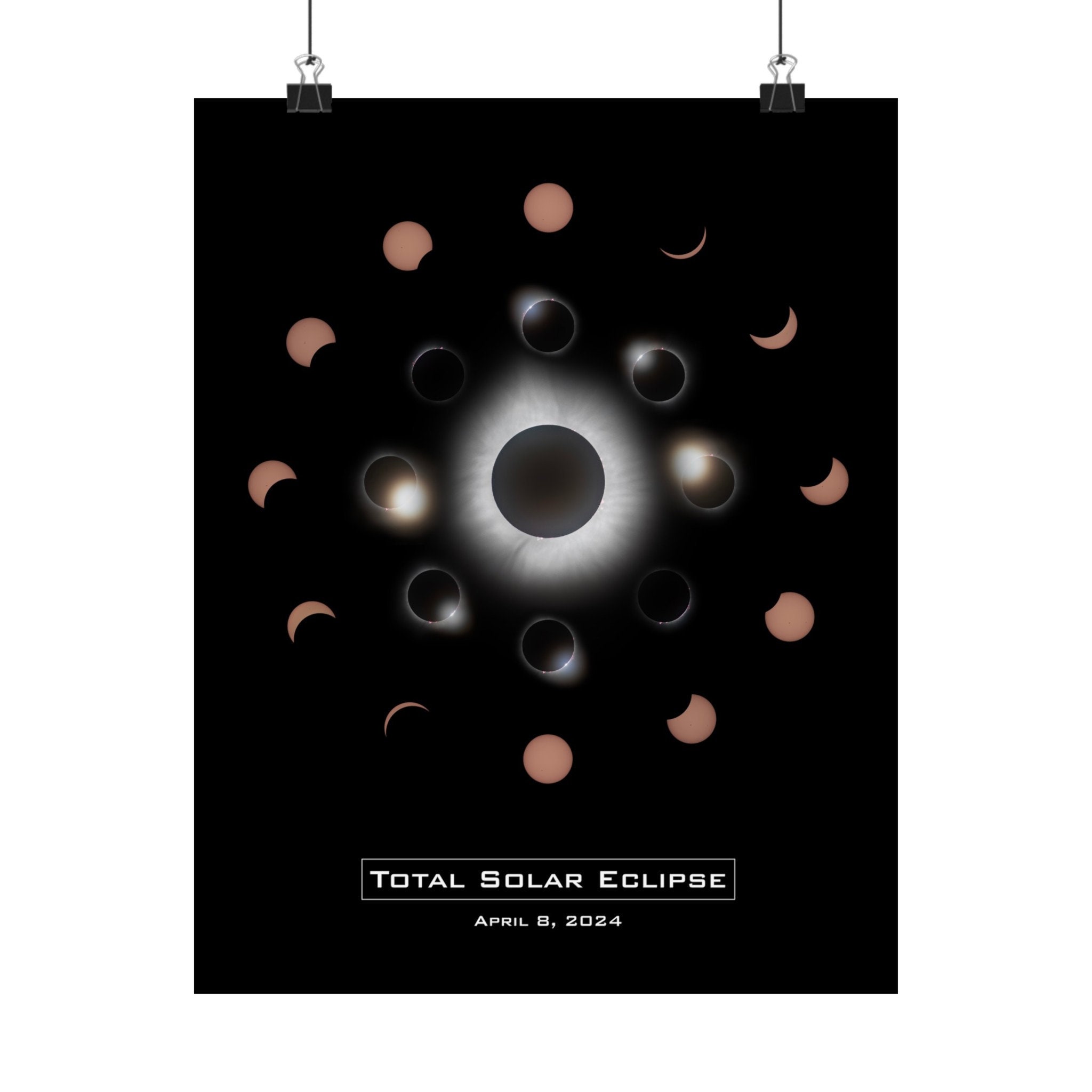 2024 Solar Eclipse Artistic Composite Premium Matte Poster, High-res ...