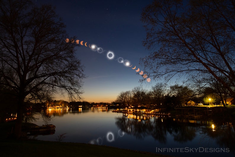 2024 Solar Eclipse Lake Composite High-res Image Digital Download ...