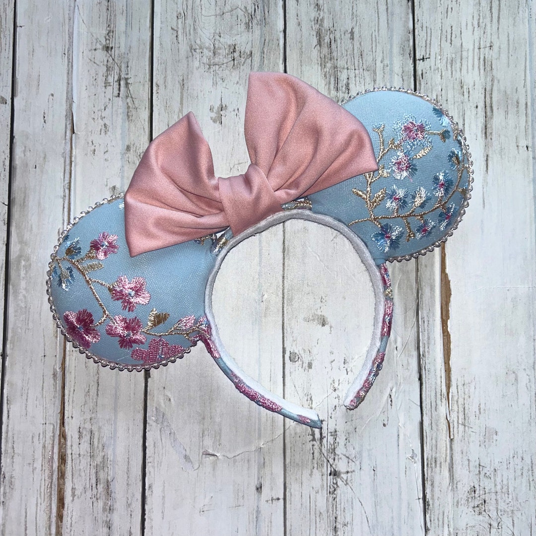 Prince Embroidery Ears, Floral Embroidery Mickey Ears, Floral Minnie ...
