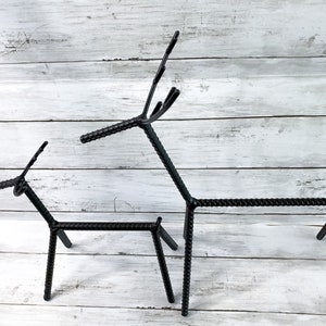 Set of 2 Rebar Reindeer Handmade Metal Christmas Decor Gifts, Unique ...