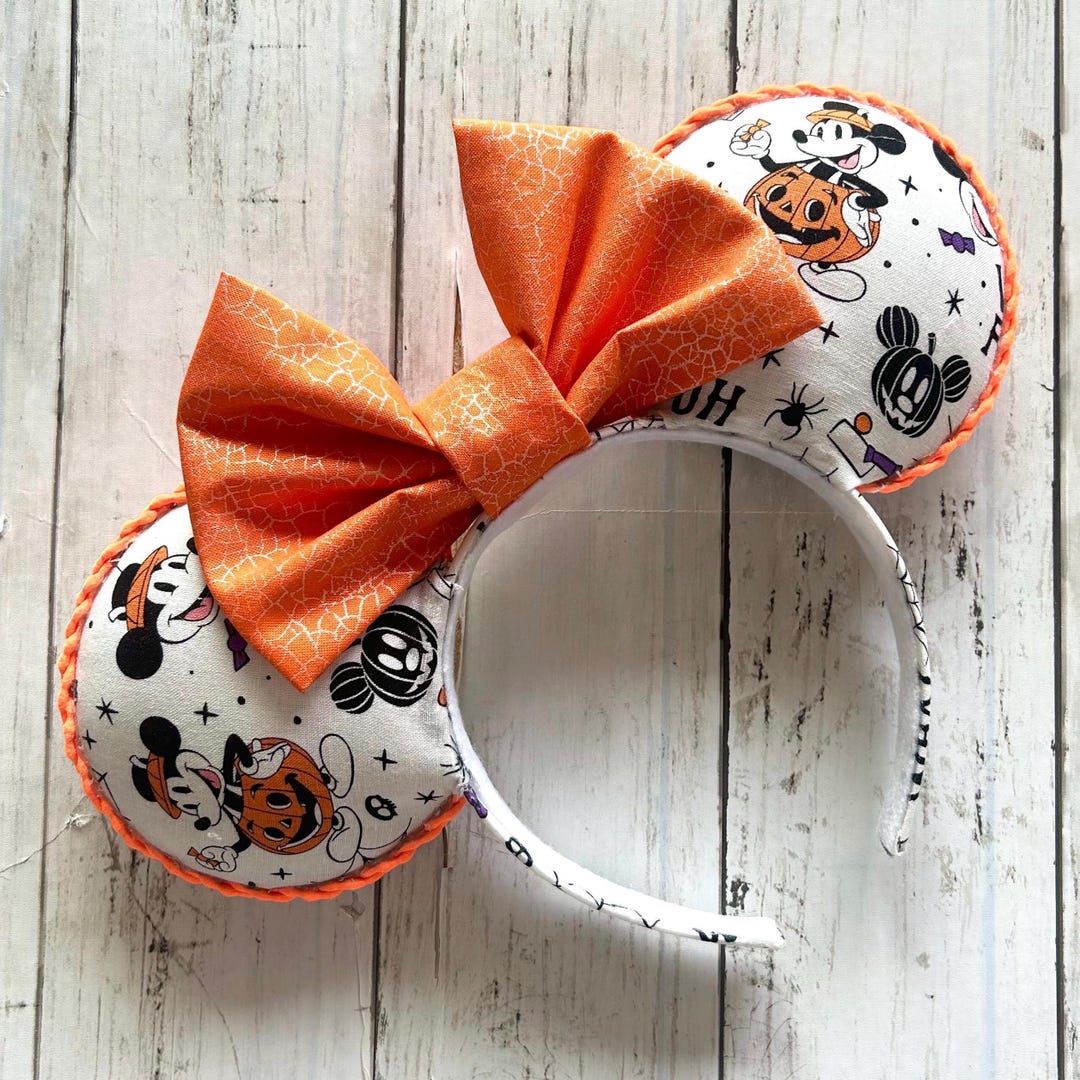 Spooky Orange Halloween Mickey Mouse Ears- Handcrafted Costume ...