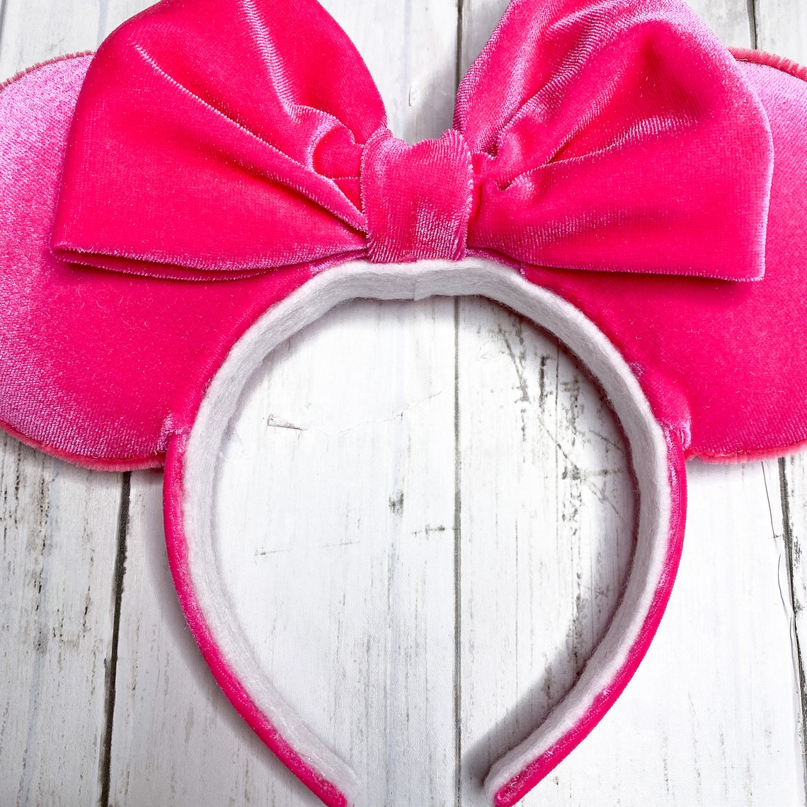 Hot Neon Pink Mickey Ears 90s Mickey Ears Barbie Bow Barbie - Etsy