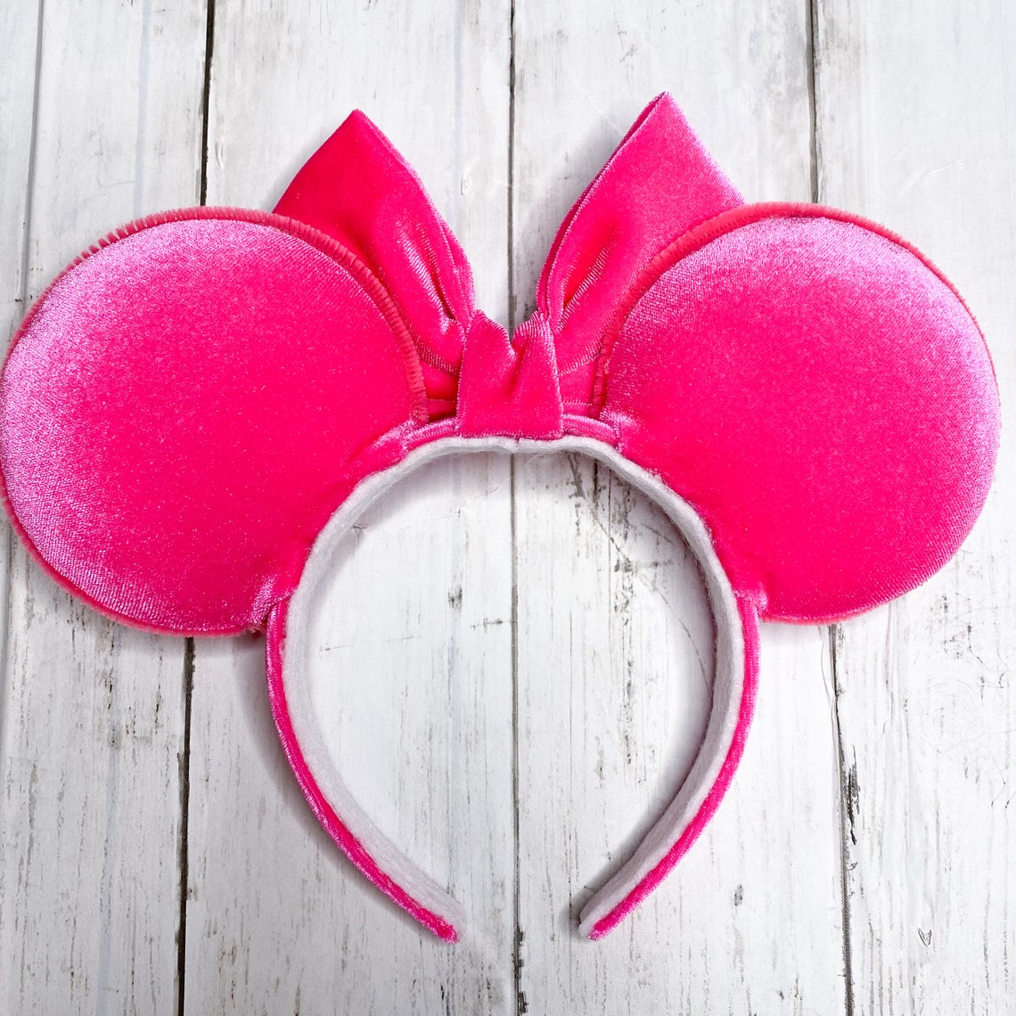 Hot Neon Pink Mickey Ears 90s Mickey Ears Barbie Bow Barbie - Etsy