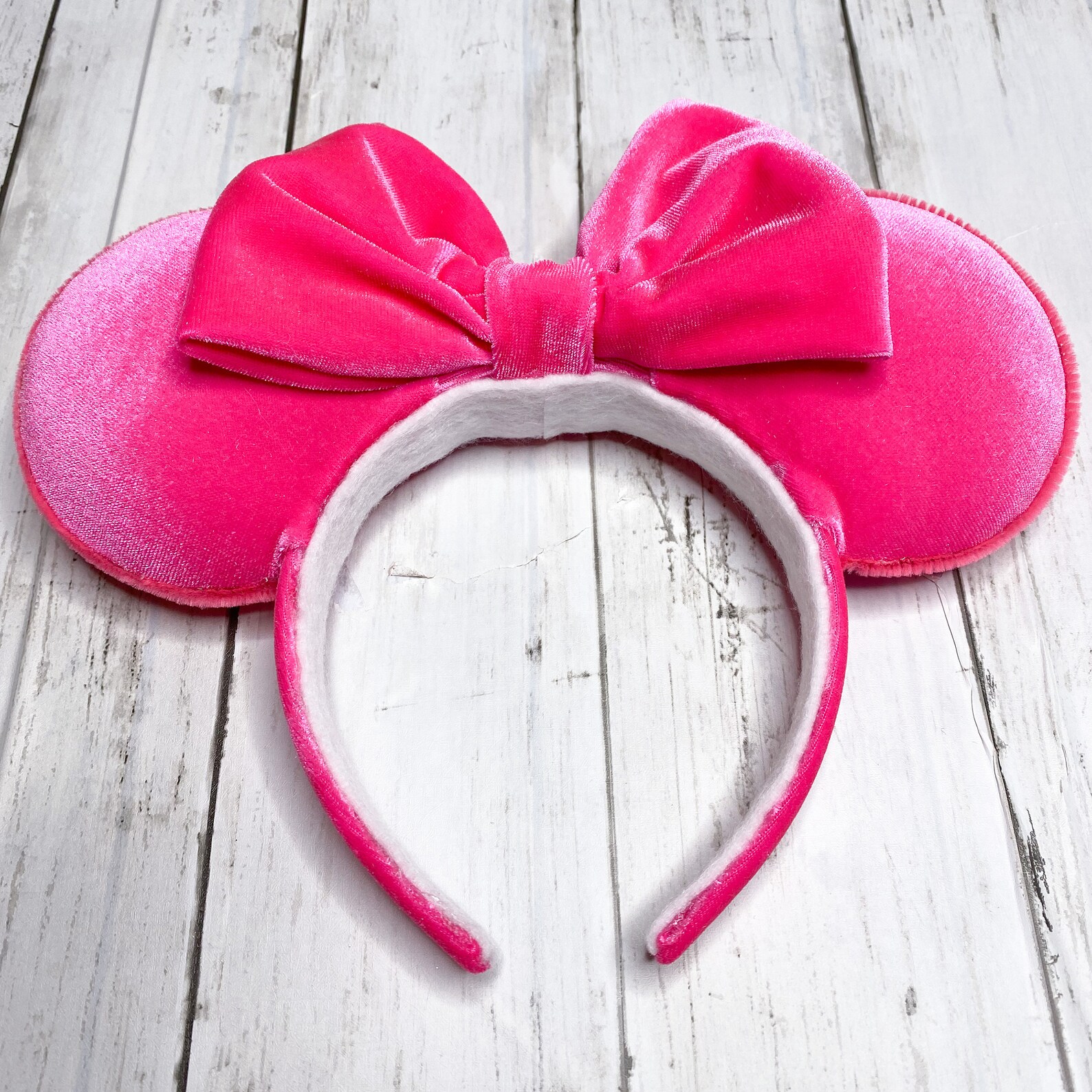 Hot Neon Pink Mickey Ears 90s Mickey Ears Barbie Bow Barbie - Etsy