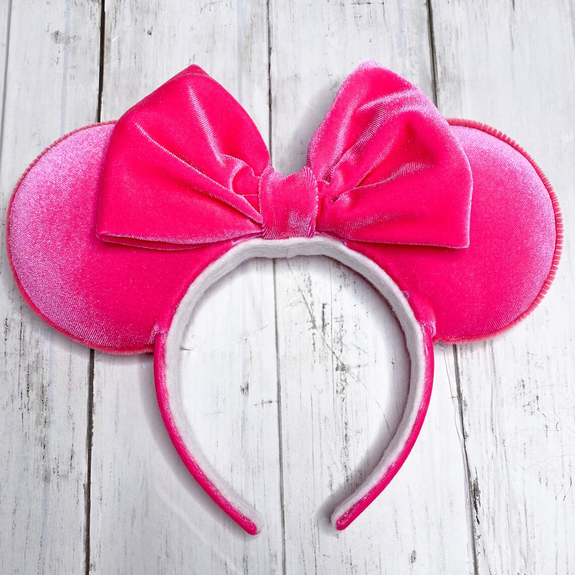 Hot Neon Pink Mickey Ears 90s Mickey Ears Barbie Bow Barbie - Etsy