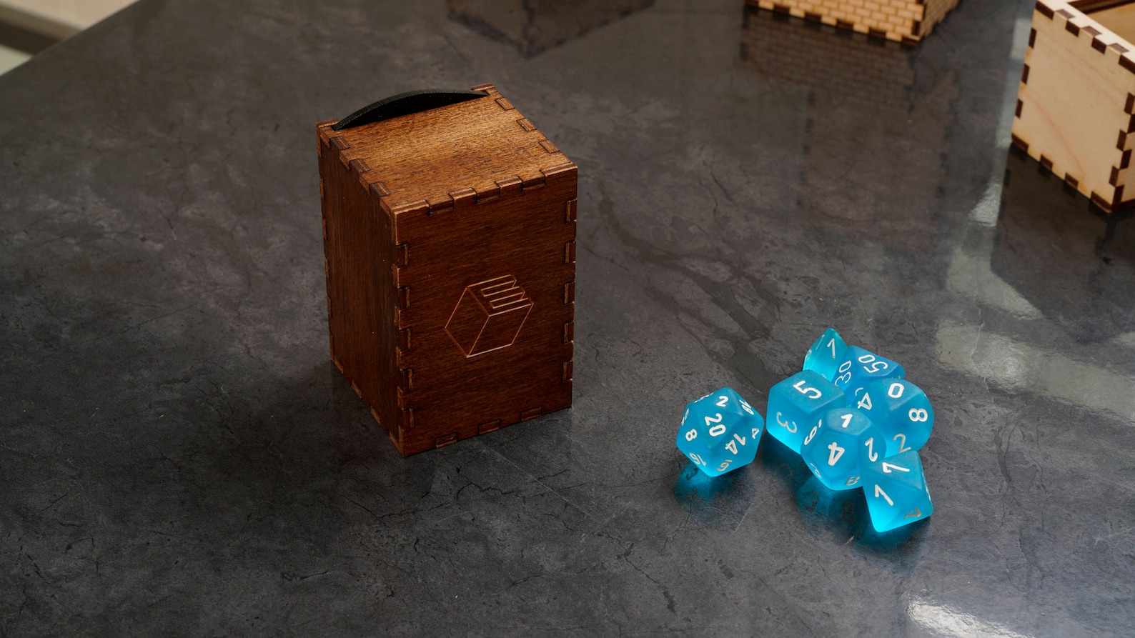 Dice Box, Finished, Black Acrylic Lid - Etsy