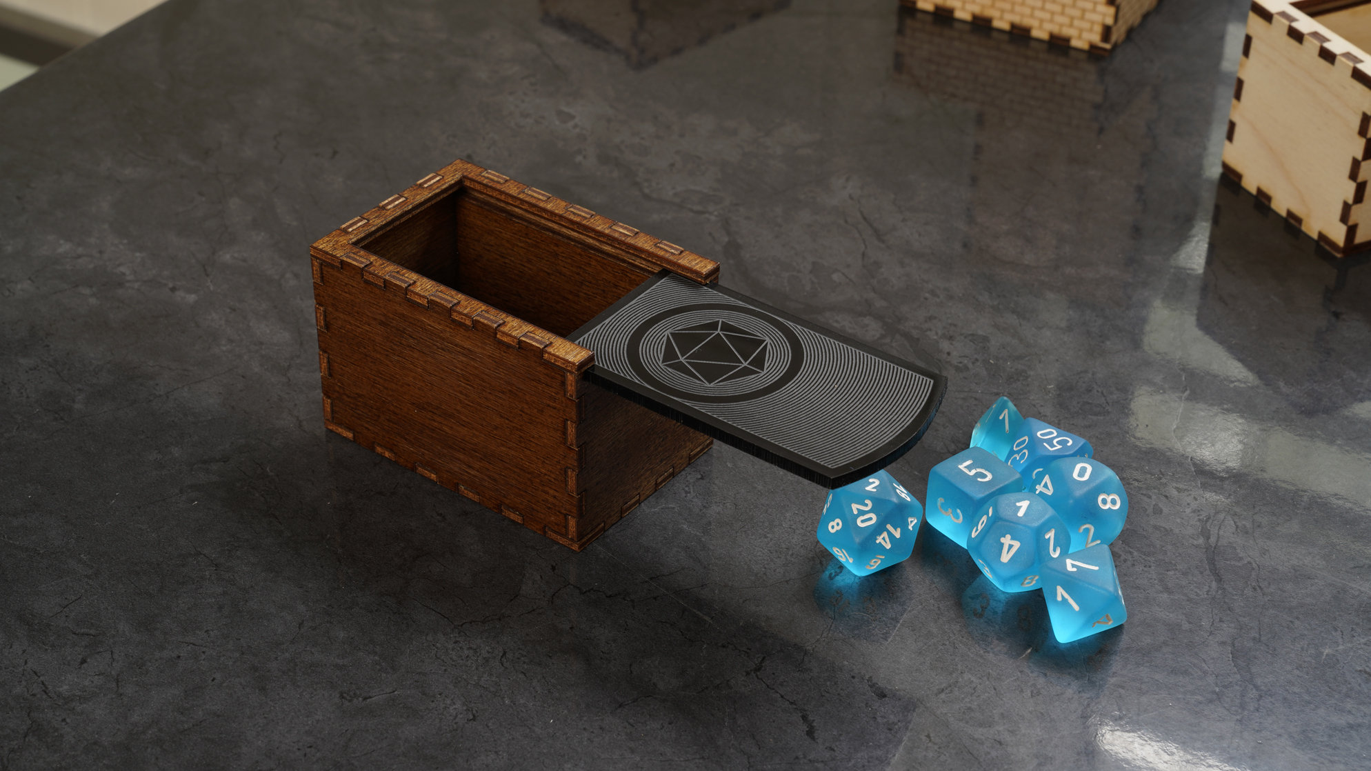 Dice Box Finished Black Acrylic Lid | Etsy