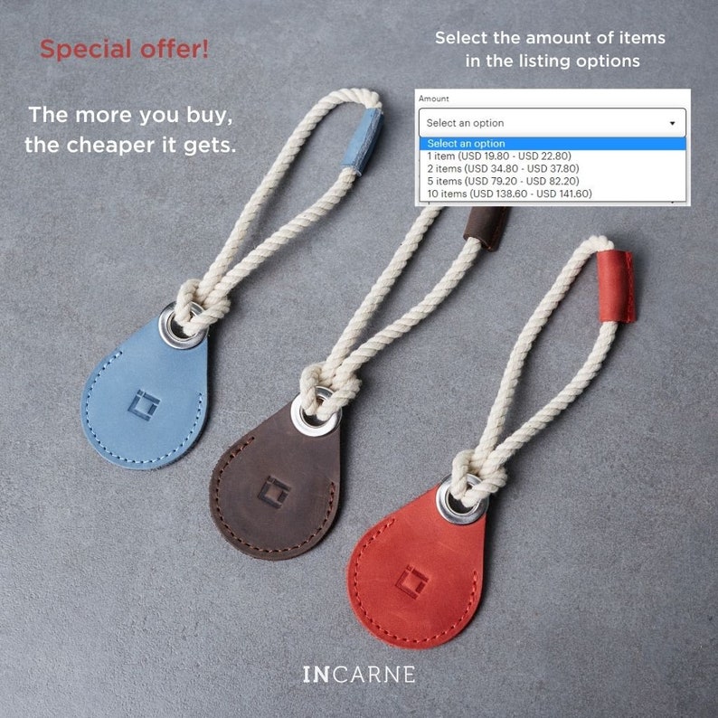 Brown Leather Key Chain Air Tag Airtag Holder Made of Genuine - Etsy