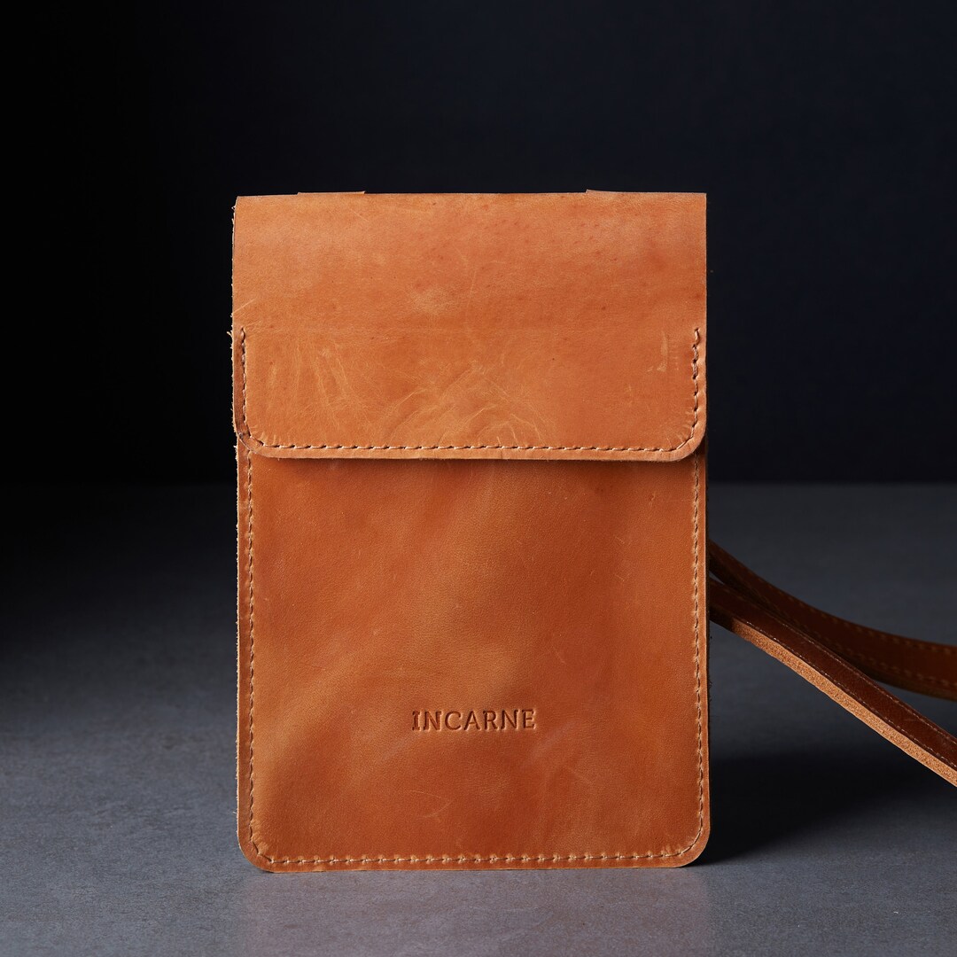 Leather Cell Phone Crossbody Bag: Personalized Small Purse - Etsy