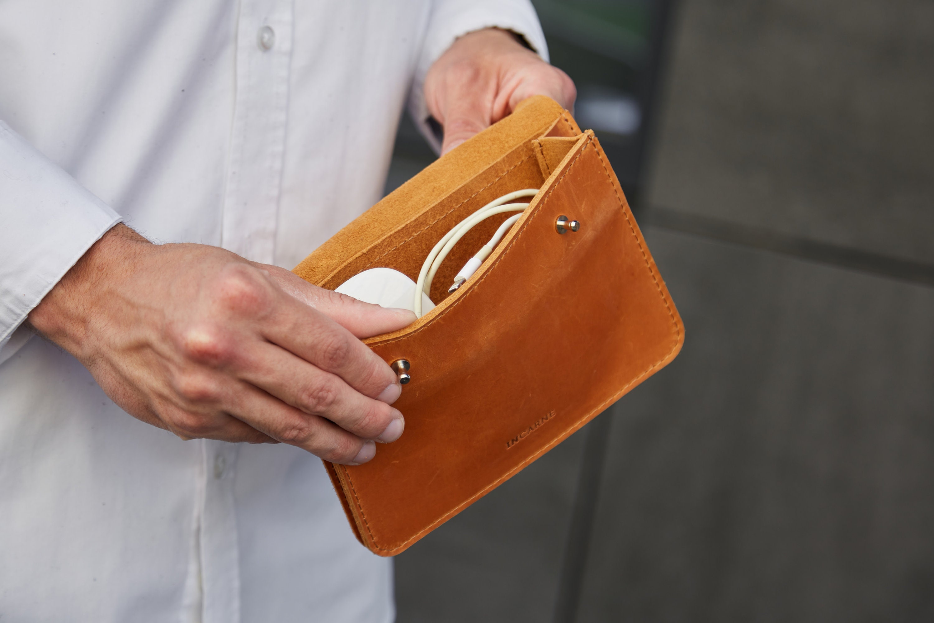 Leather Tech Pouch: Travel Cable Organizer, Tech Lover Gift - Etsy