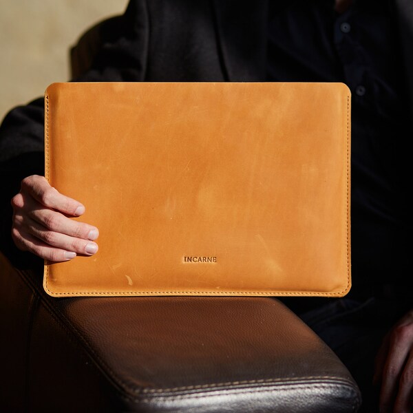 Leather 14 Inch Laptop Case - Etsy