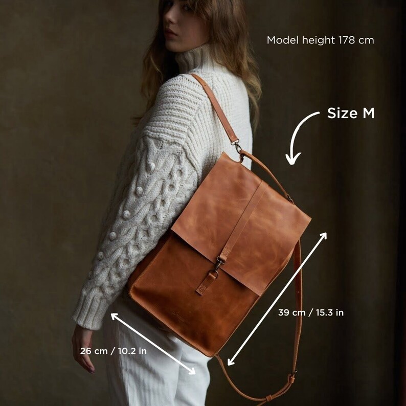 Leather Backpack Women Brown Leather Laptop Backpack Handmade - Etsy