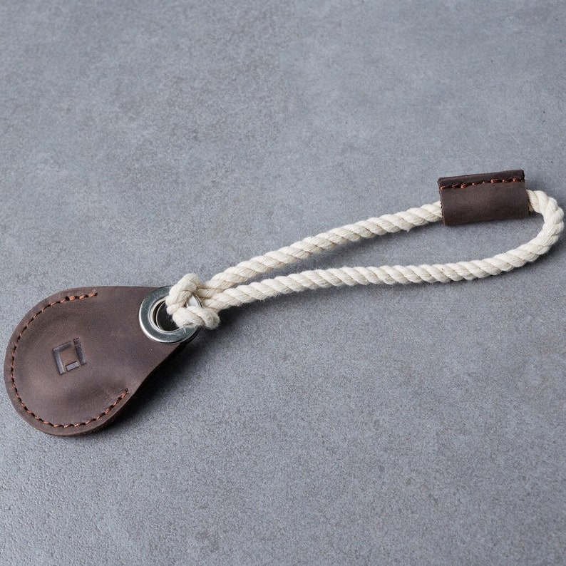 Brown Leather Key Chain Air Tag Airtag Holder Made of Genuine - Etsy
