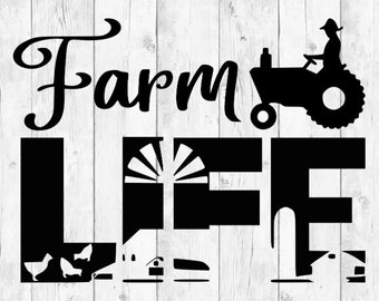 Farm Life SVG Cutting File, Ai, Png and Dxf Instant Download Cricut and ...