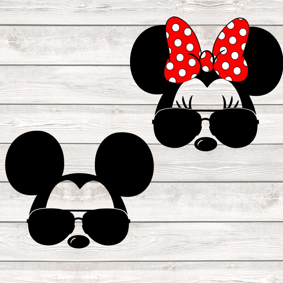 Mickey and Minnie With Aviator Sunglasses SVG, Digital Download, Mickey ...