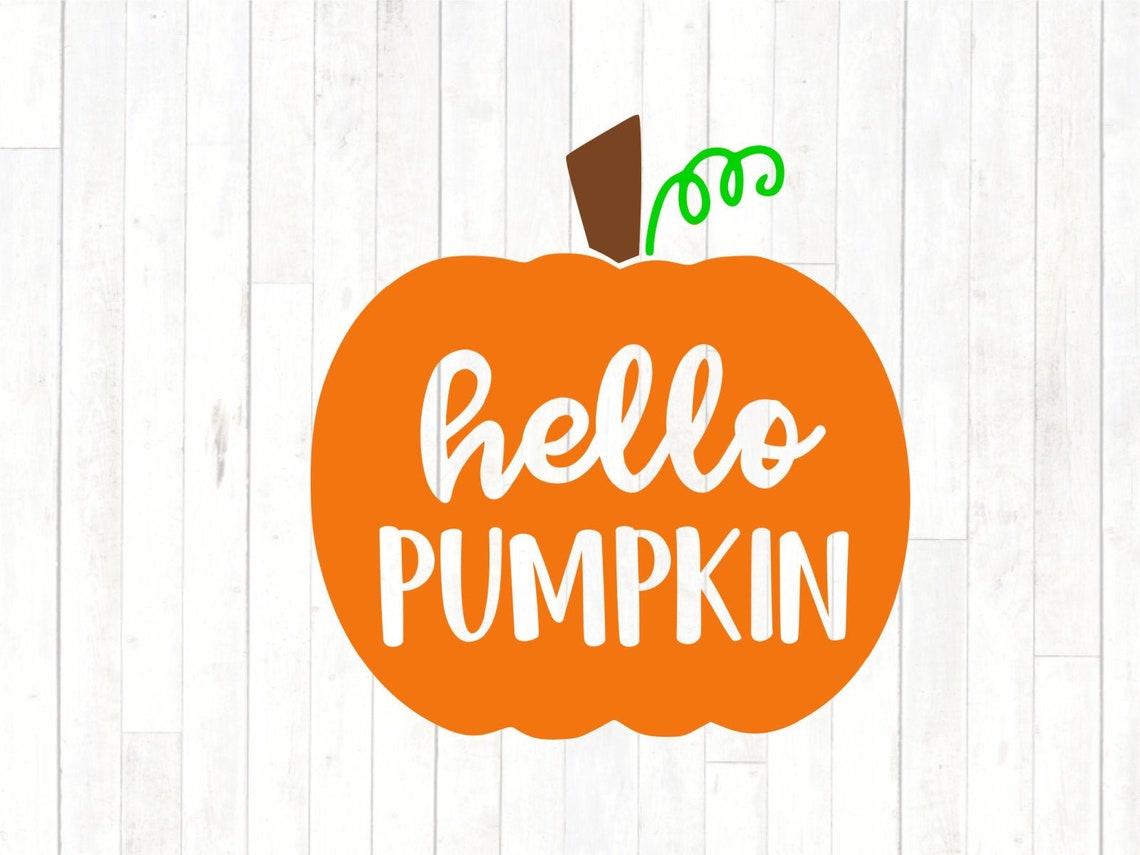Hello Pumpkin SVG File Hello Pumpkin Clipart Digital - Etsy