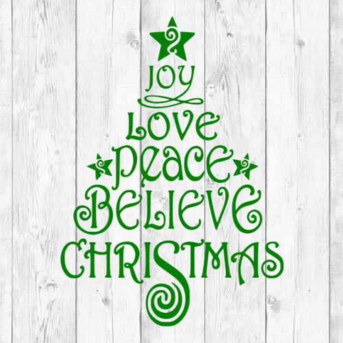 Joy Hope Peace Love Christmas Svg Christmas Tree SVG Winter - Etsy