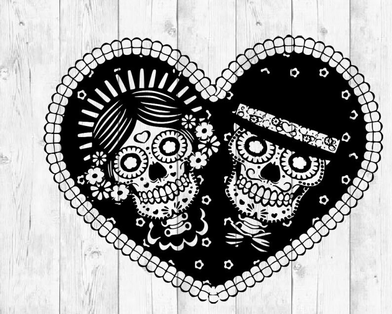 Skull Couple SVG Skull Svg Bundle Skull Love Svg Gothic | Etsy