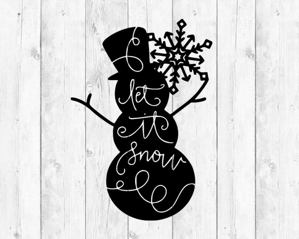 Let It Snow Svg, Snowman Svg, Buffalo Plaid Svg, Merry Christmas Svg ...