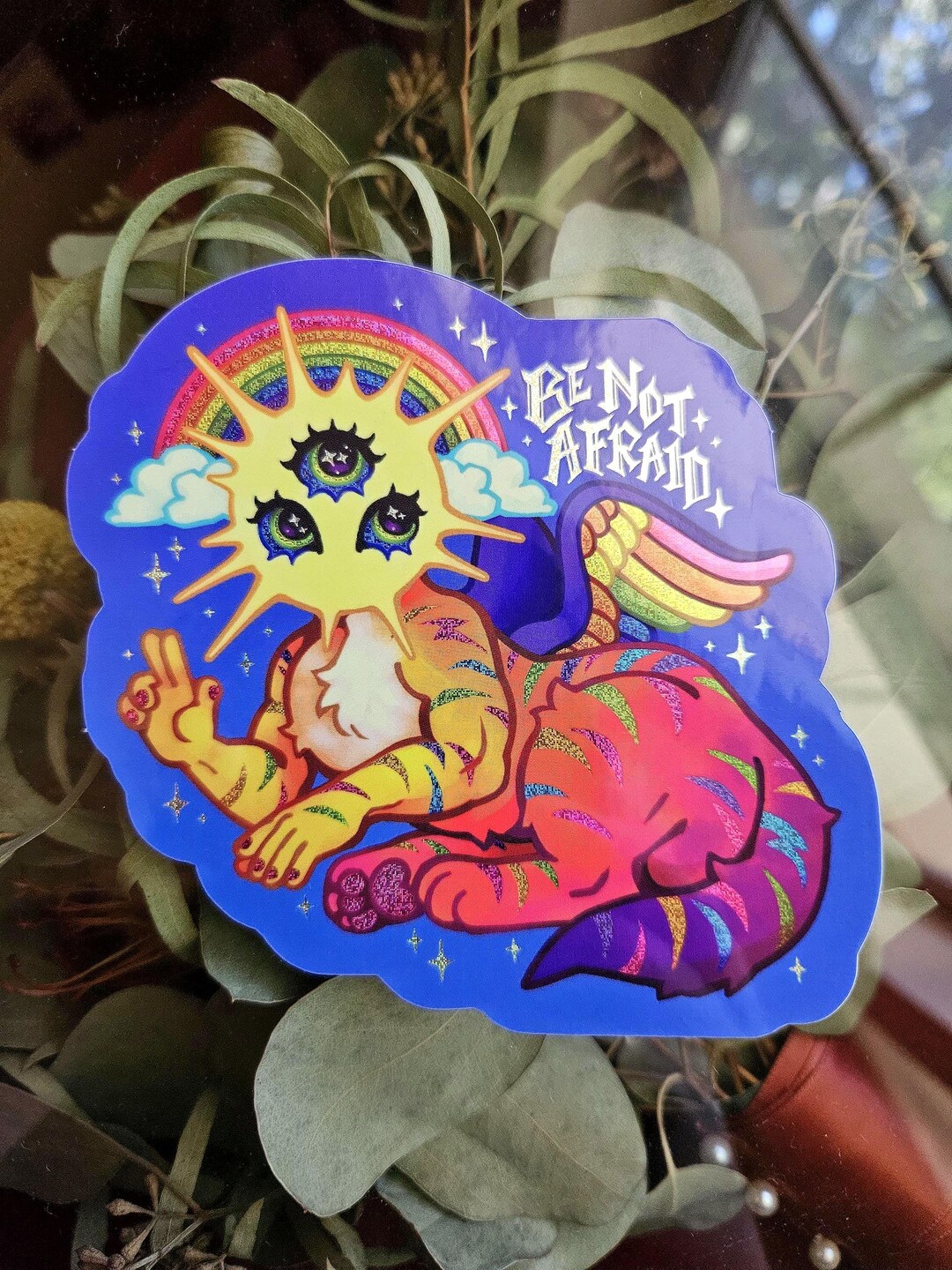 Y2K Angel - Glitter Sticker! - Etsy