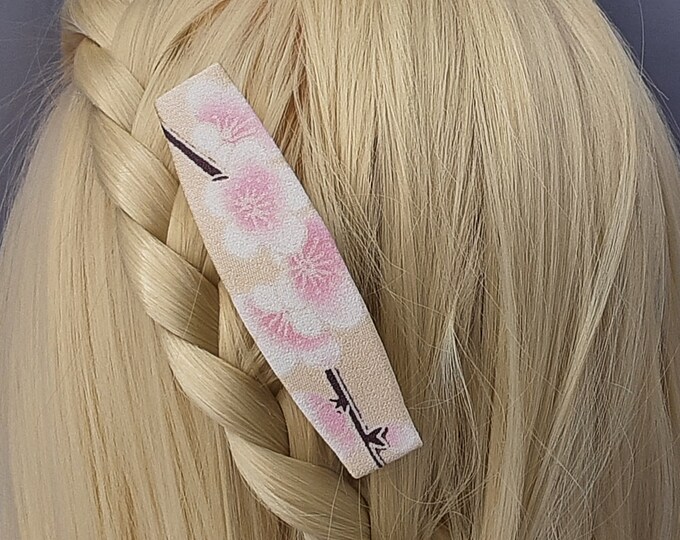Japanese Silk Hair Clip in Pink, White and Cream. Unique, Pretty and ...