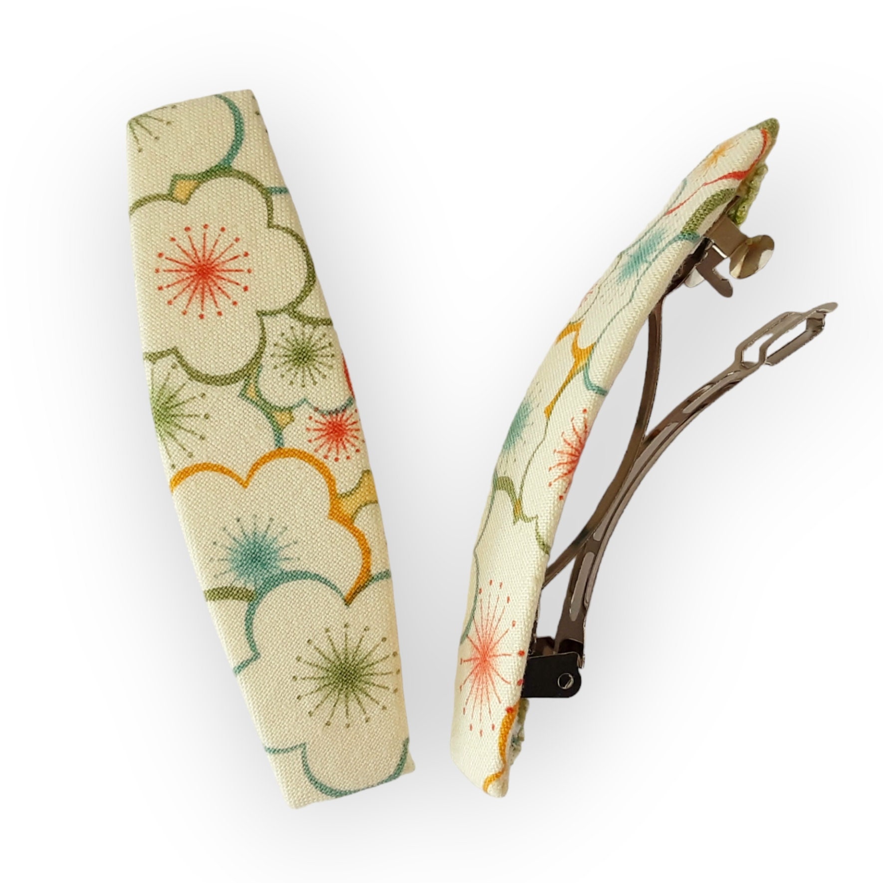 Minimalist Floral Hair Clip: Japanese Style Vintage Cotton Barrette - Etsy